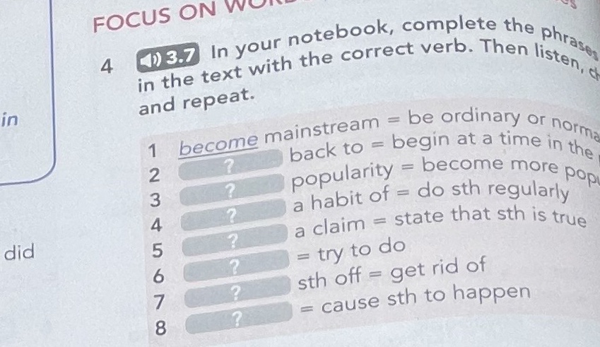 In your notebook, complete the phrases in | StudyX