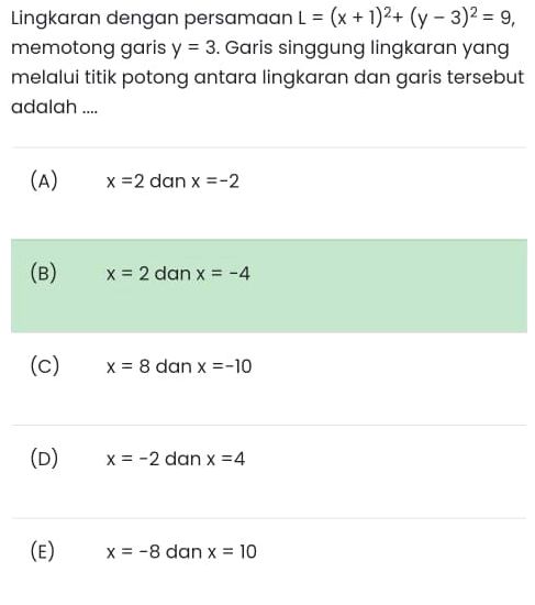 Lingkaran dengan persamaan $L = (x + 1)^2 + | StudyX