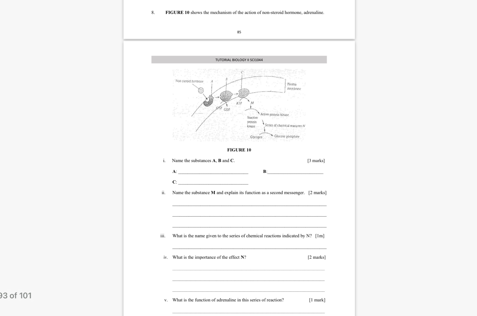 i. Name the substances A, B and C. A: B: | StudyX