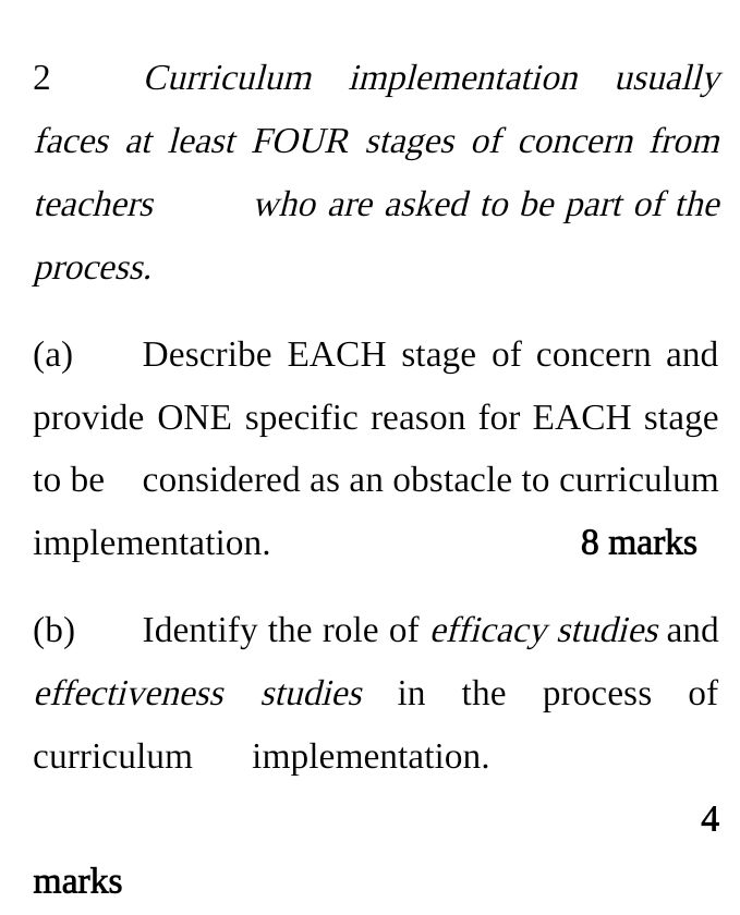 2 Curriculum implementation usually faces at | StudyX