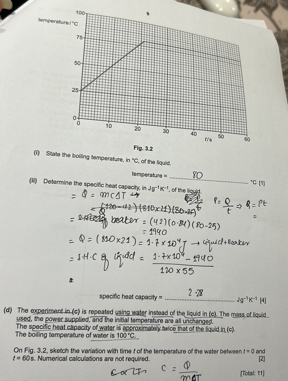 (i) State the boiling temperature, in °C, of | StudyX