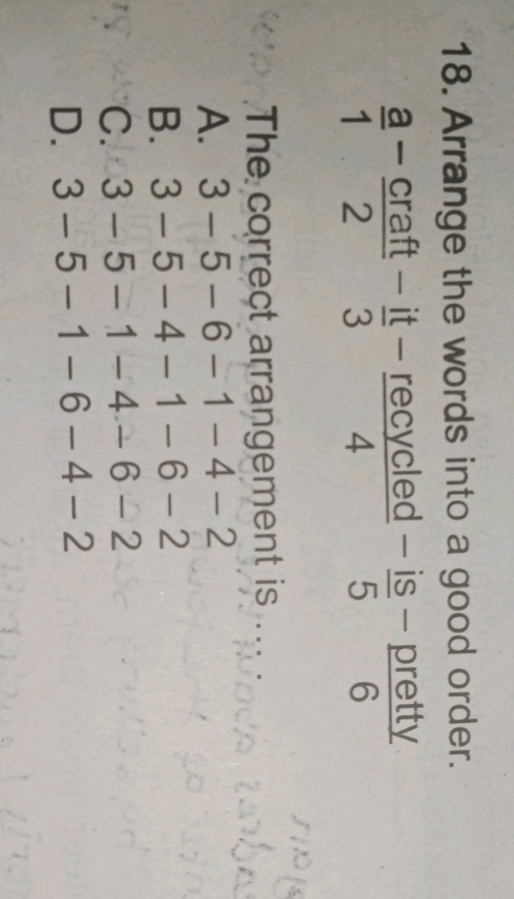 18. Arrange the words into a good order. a - | StudyX