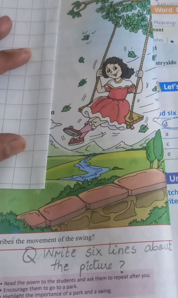 Write six lines about the picture of a girl | StudyX