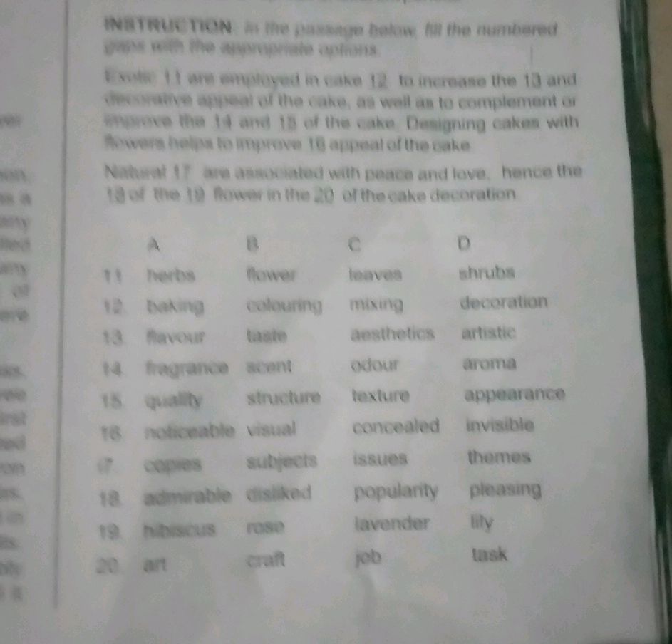 INSTRUCTION: In the passage below, fill the | StudyX