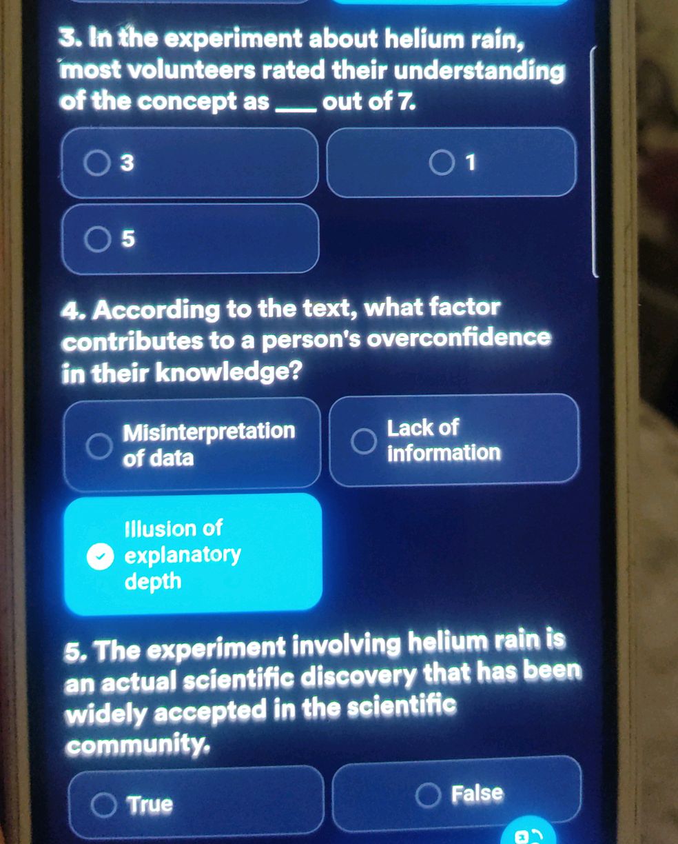 3. In the experiment about helium rain, most | StudyX