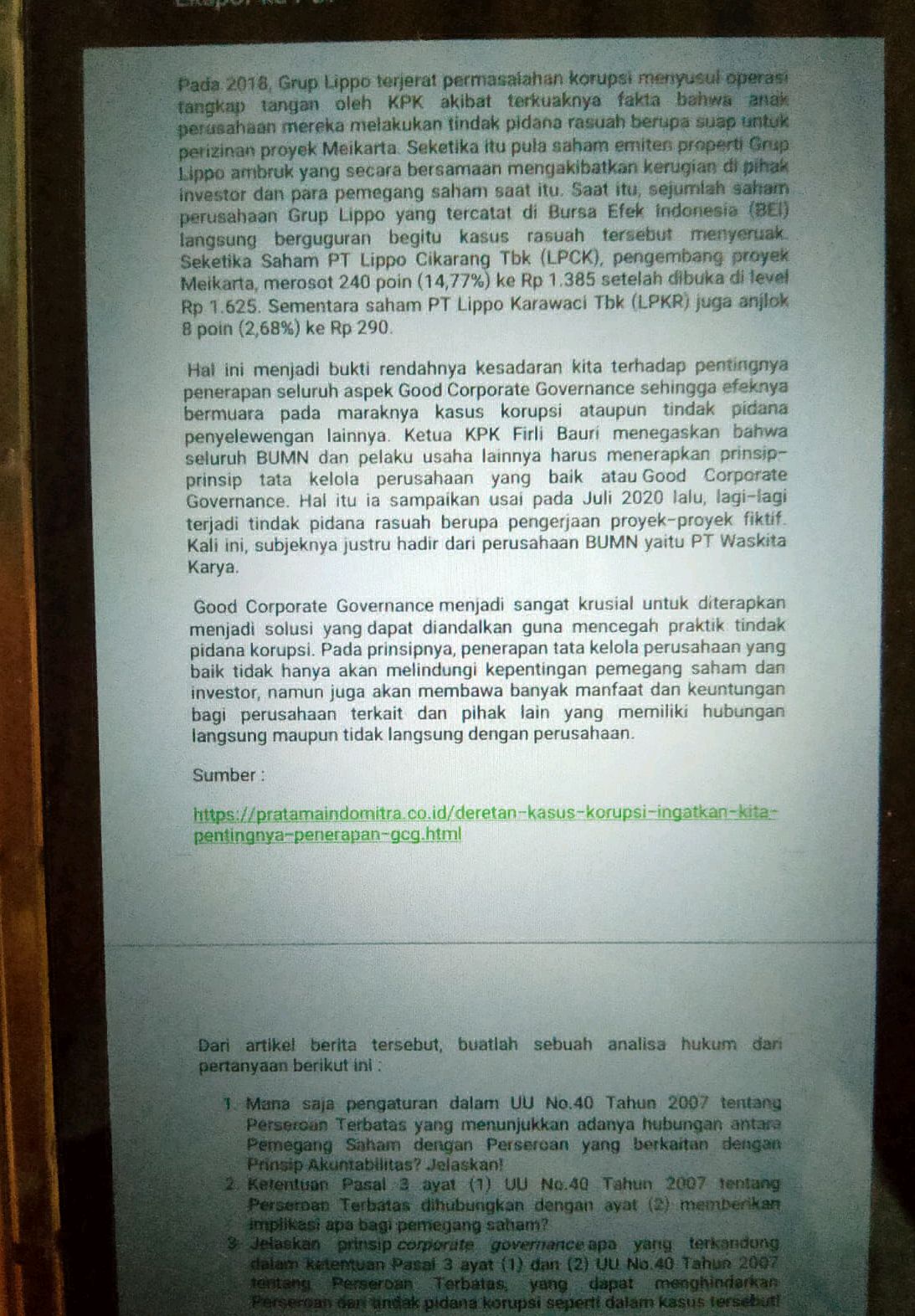 1. Mana saja pengaturan dalam UU No.40 Tahun | StudyX