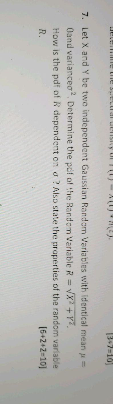 7. Let X and Y be two independent Gaussian | StudyX