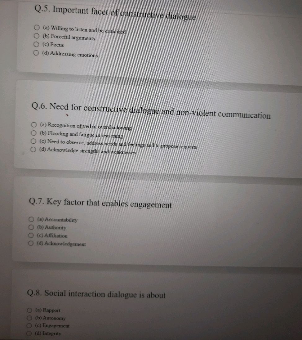 Q.5. Important facet of constructive | StudyX