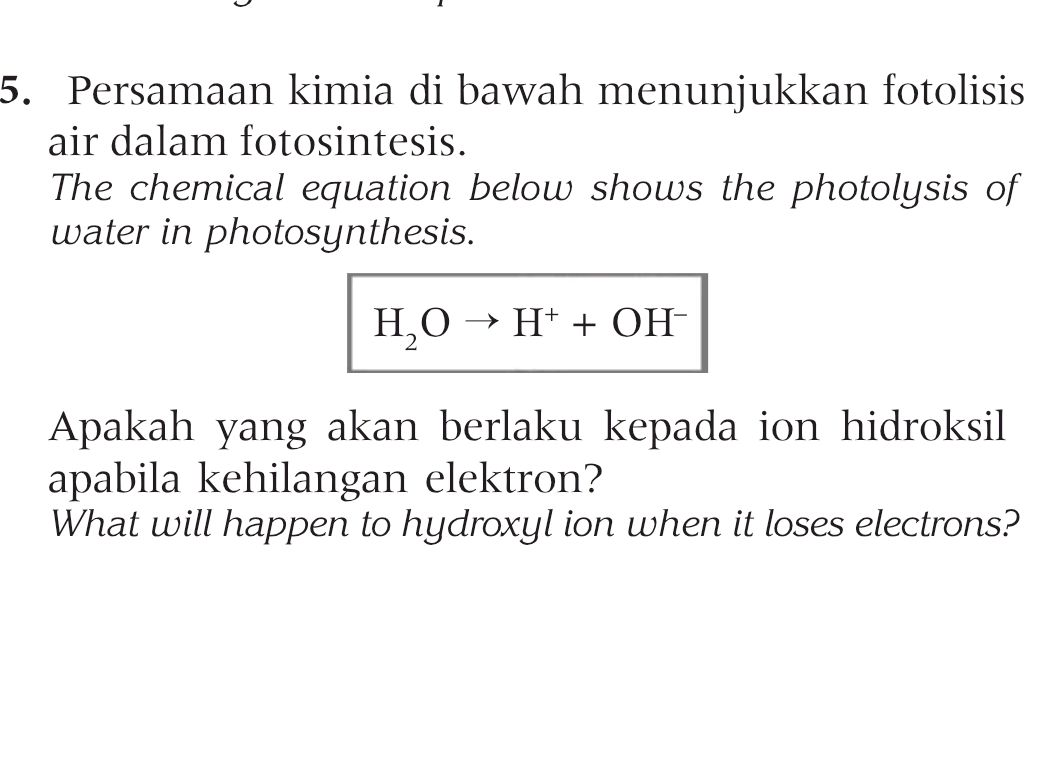 5. Persamaan kimia di bawah menunjukkan | StudyX