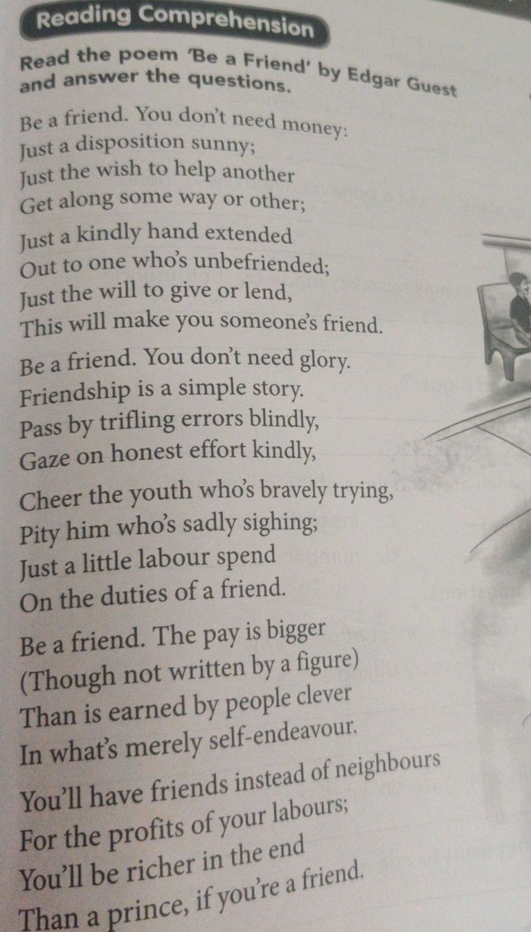 Reading Comprehension Read the poem 'Be a | StudyX