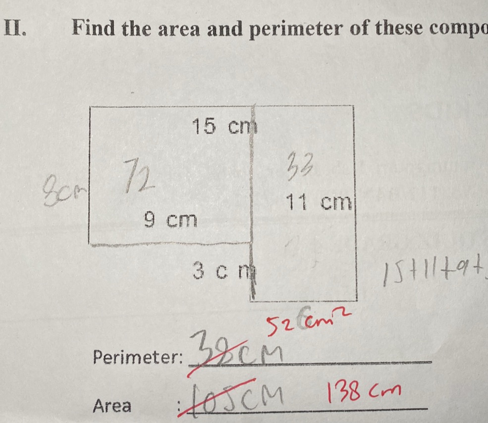 Find the area and perimeter of these compo | StudyX