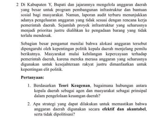1. Berdasarkan Teori Keagenan, bagaimana | StudyX