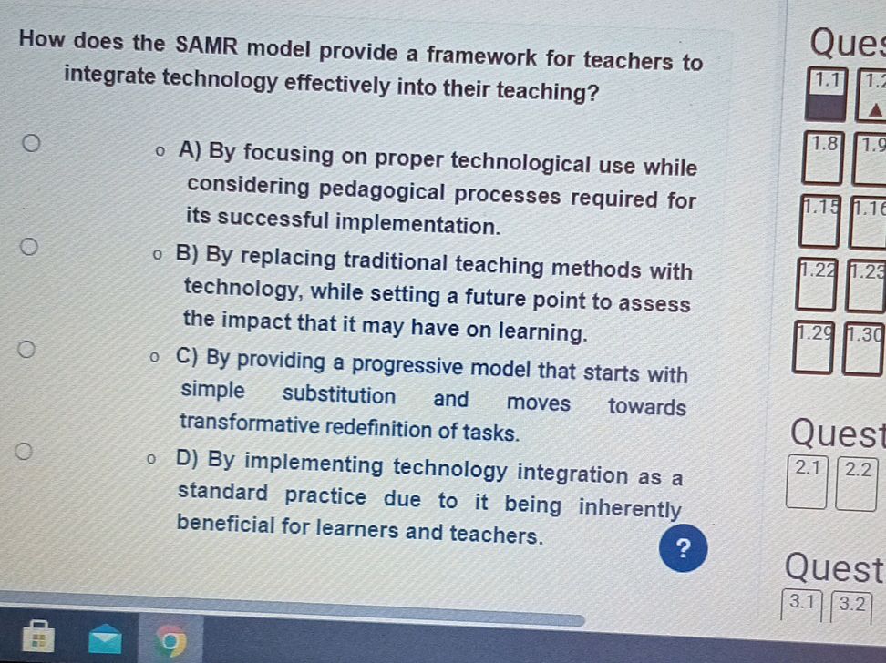 How does the SAMR model provide a framework | StudyX