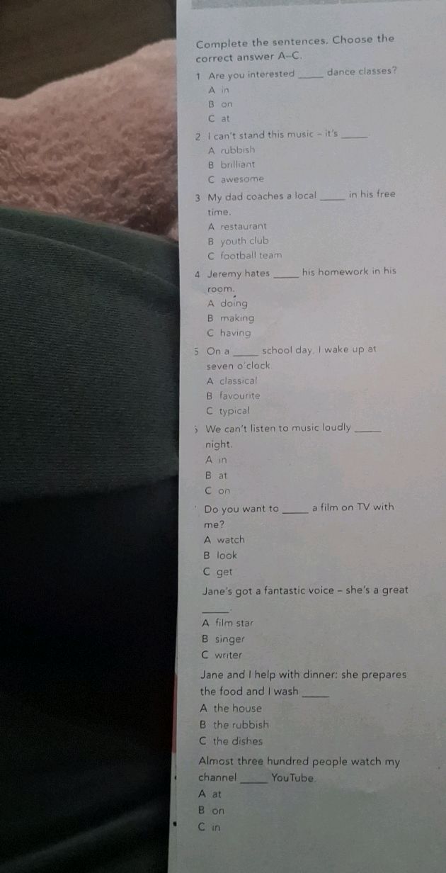 Complete the sentences. Choose the correct | StudyX