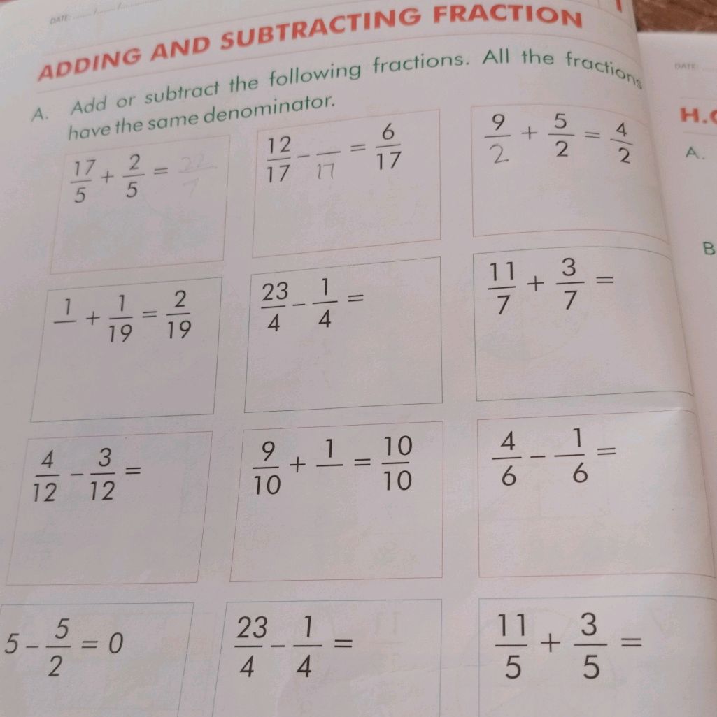 Add or subtract the following fractions. All | StudyX
