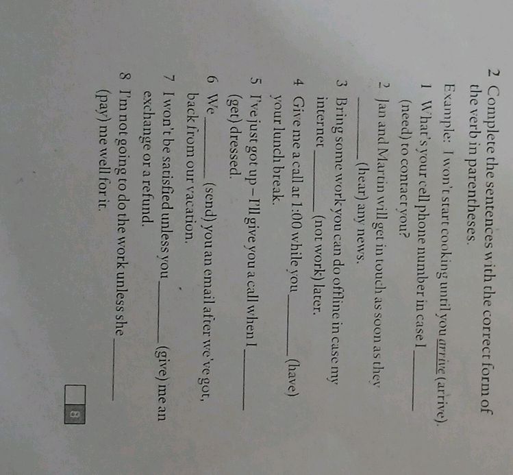 2 Complete the sentences with the correct | StudyX