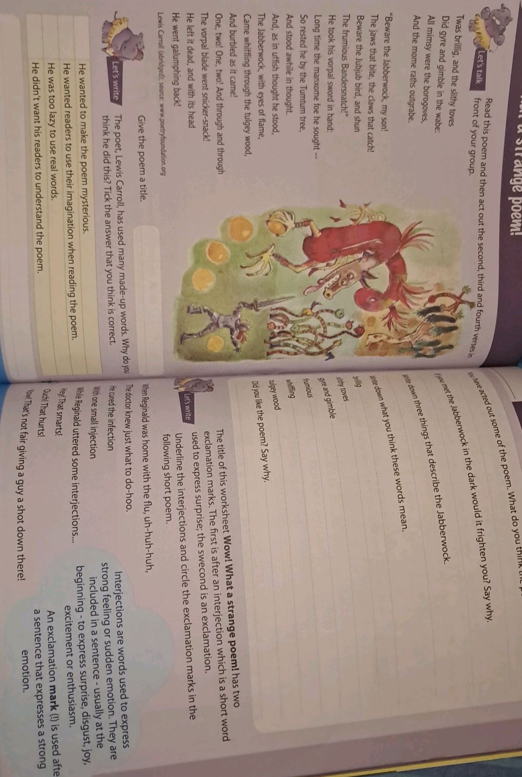 Read this poem and then act out the second, | StudyX