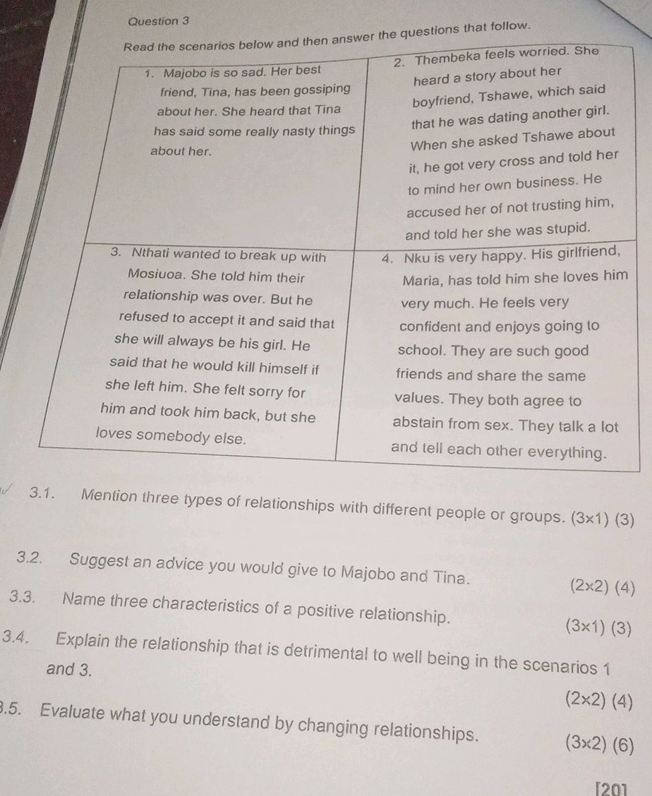 Question 3 Read the scenarios below and | StudyX