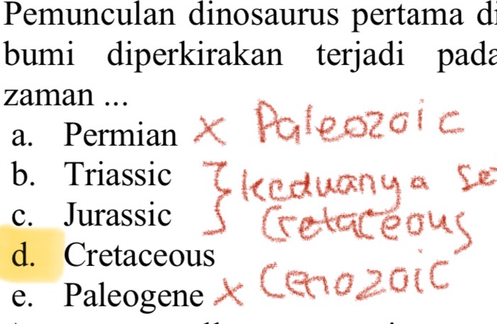 Pemunculan dinosaurus pertama di bumi | StudyX