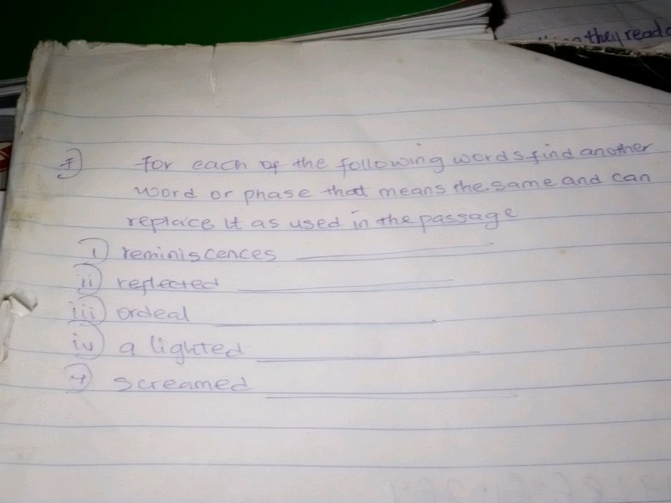For each of the following words find another | StudyX