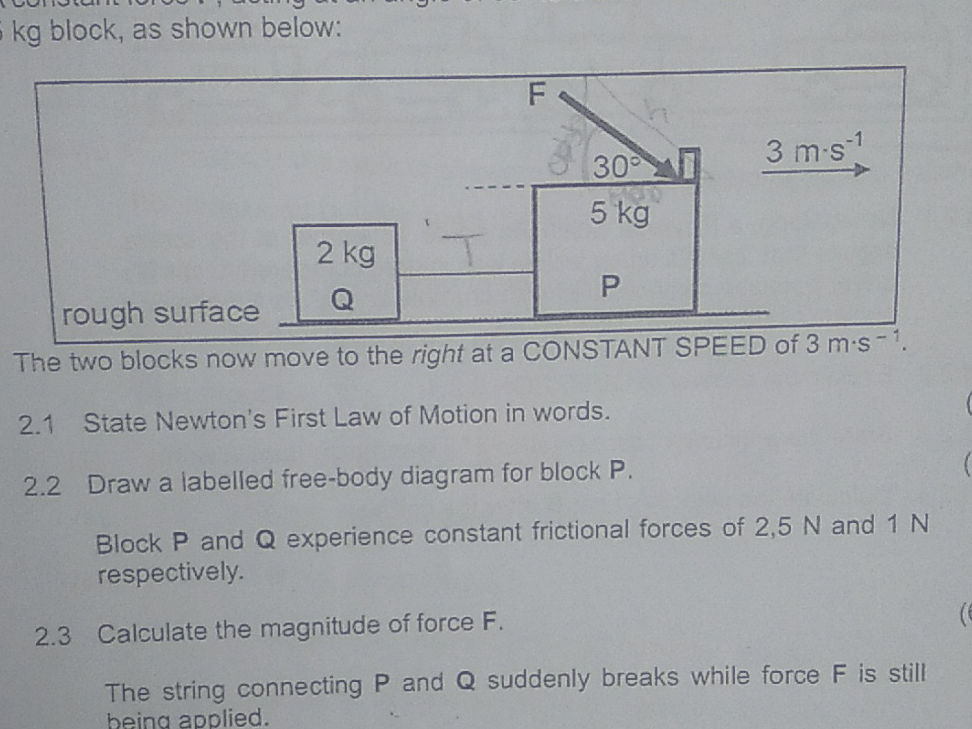 The two blocks now move to the right at a | StudyX