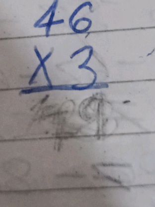 Multiplication problem: 46 x 3 | StudyX
