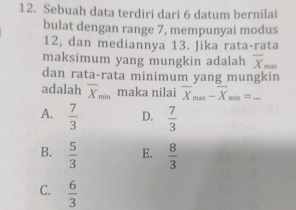 12. Sebuah data terdiri dari 6 datum | StudyX