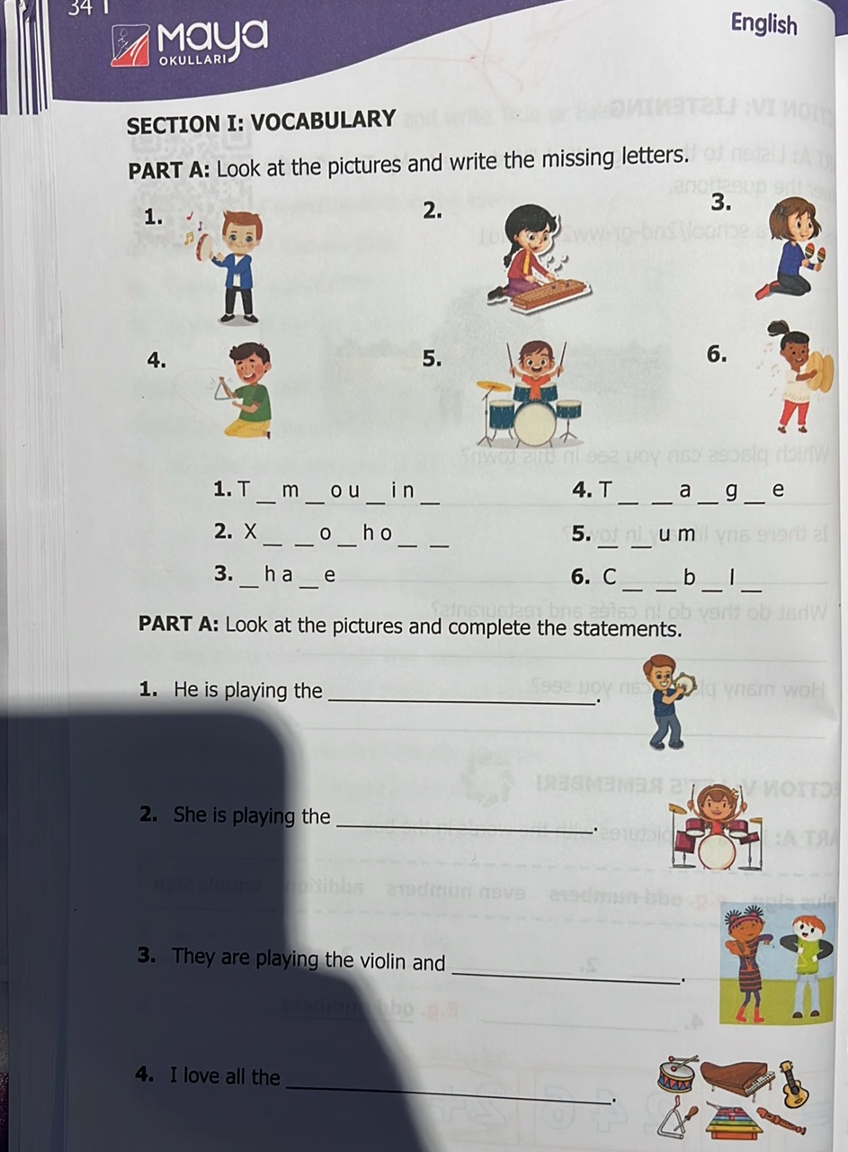 SECTION I: VOCABULARY PART A: Look at the | StudyX