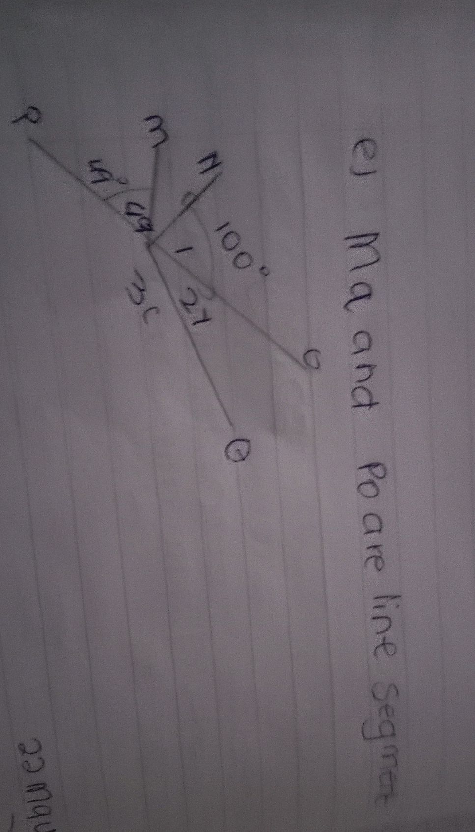 e) Ma and Po are line Segment There is a | StudyX