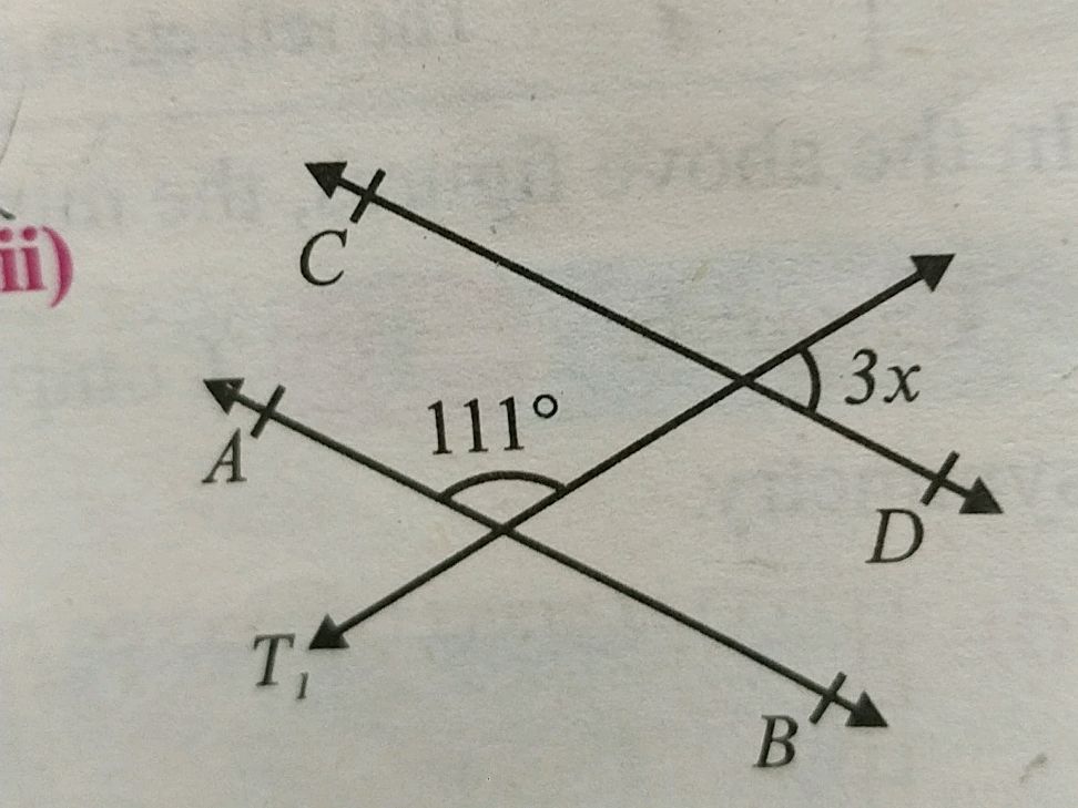 The image shows two intersecting lines with | StudyX