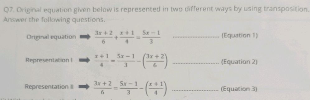 Q7. Original equation given below is | StudyX