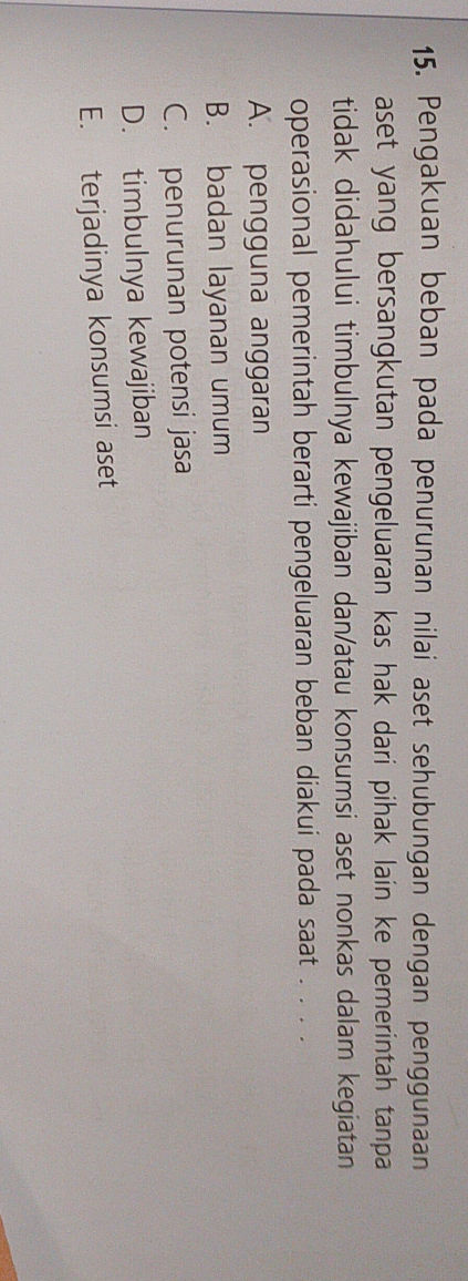 15. Pengakuan beban pada penurunan nilai | StudyX