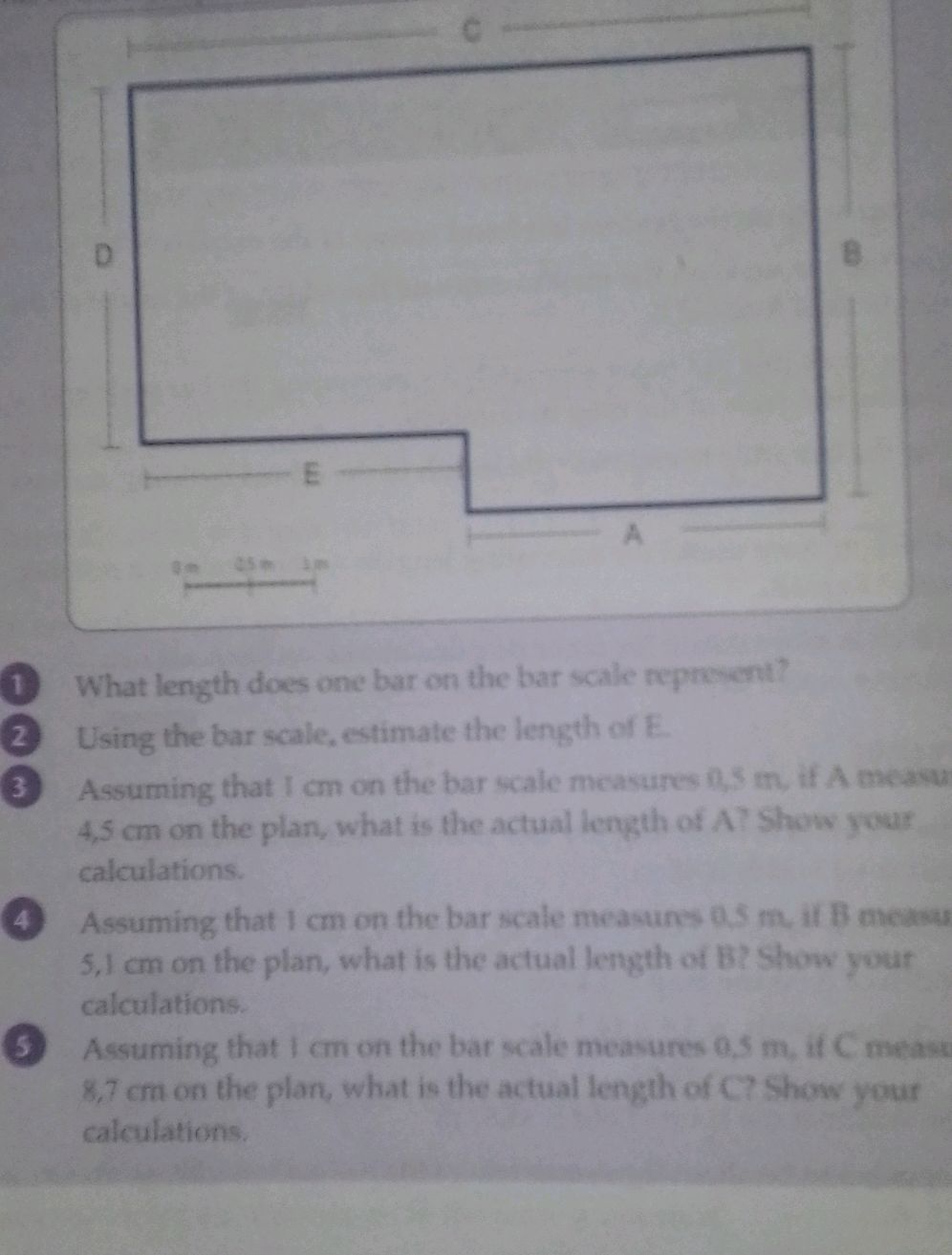 1. What length does one bar on the bar scale | StudyX