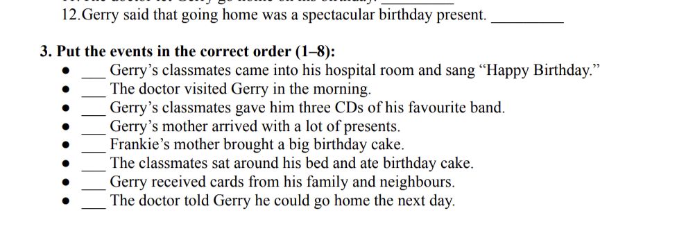 3. Put the events in the correct order | StudyX