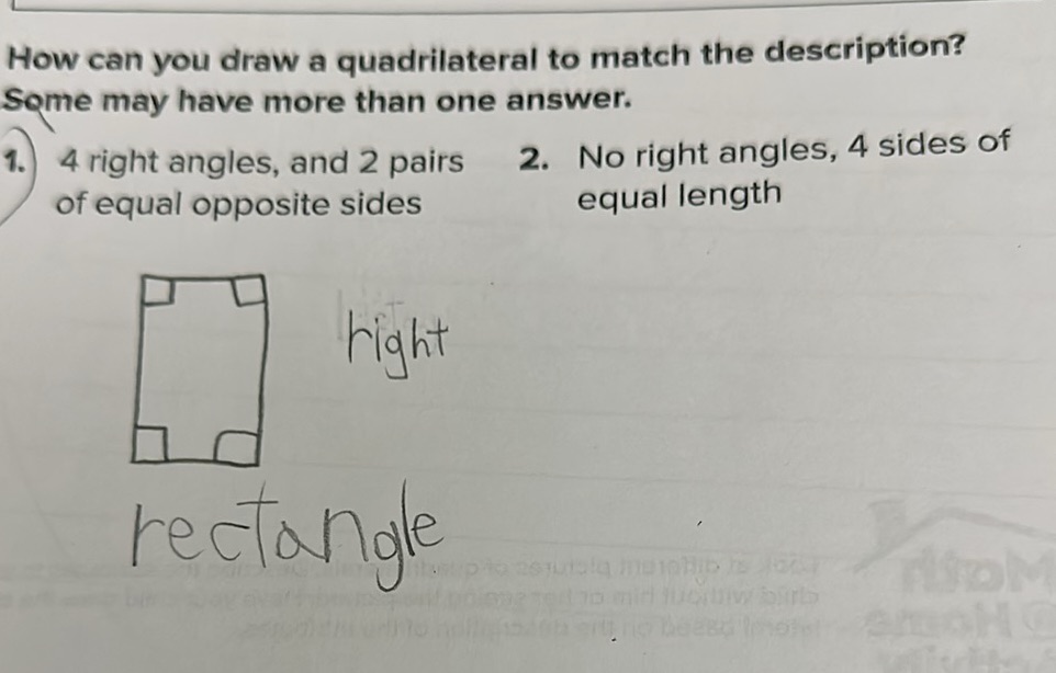 How can you draw a quadrilateral to match | StudyX