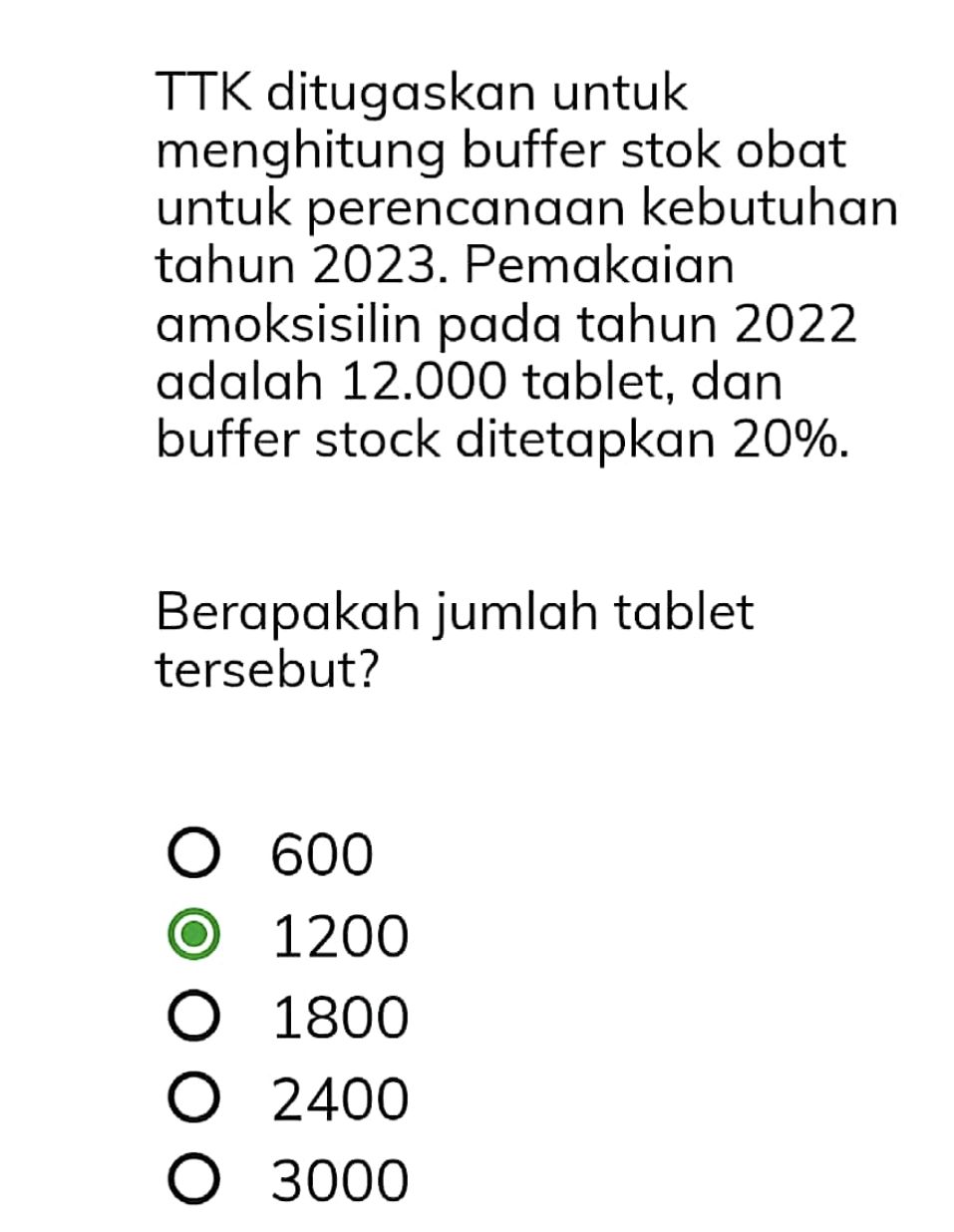 TTK ditugaskan untuk menghitung buffer stok | StudyX