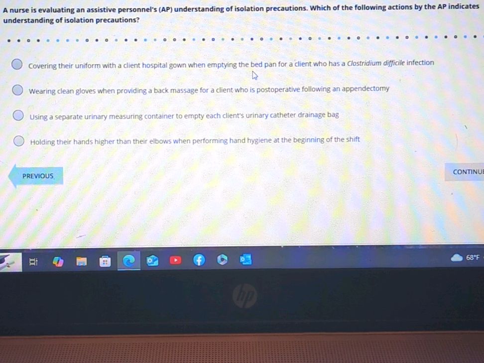 A nurse is evaluating an assistive | StudyX