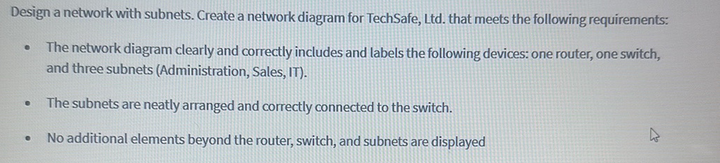 Design a network with subnets. Create a | StudyX