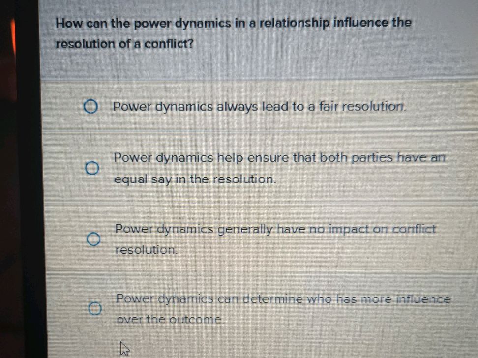 How can the power dynamics in a relationship | StudyX