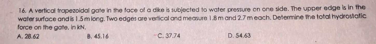 16. A vertical trapezoidal gate in the face | StudyX