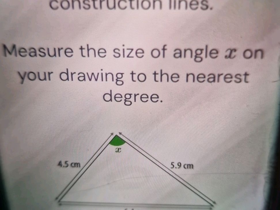 Measure the size of angle $x$ on your | StudyX