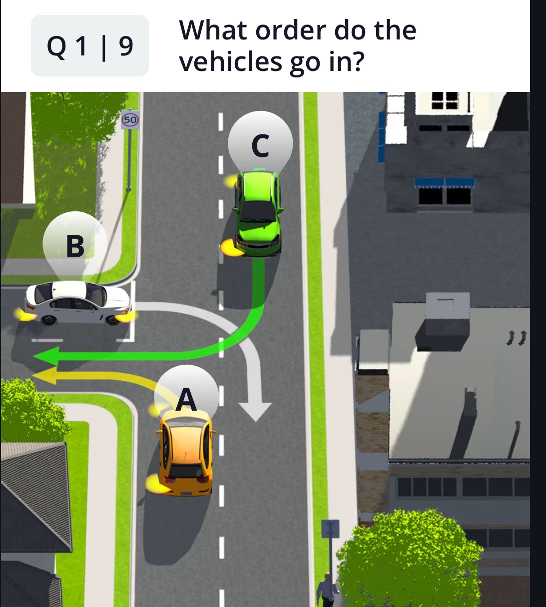 What order do the vehicles go in? The image | StudyX
