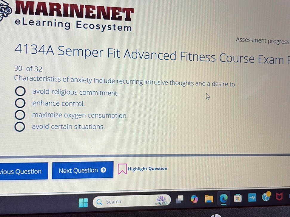 Characteristics of anxiety include recurring | StudyX