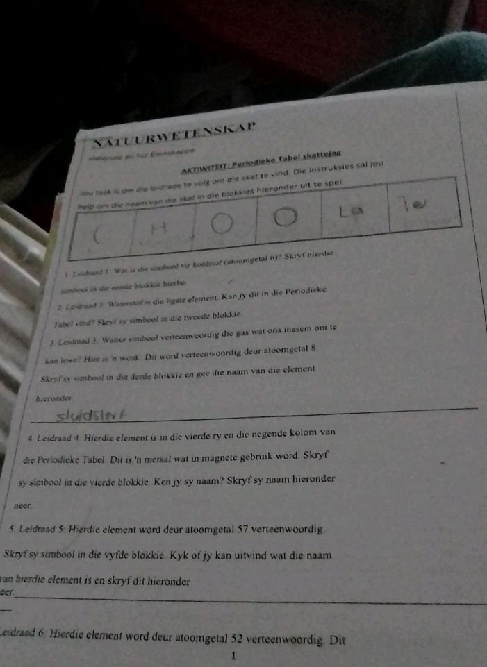 1. Leidraad 1: Wat is die simbool vir | StudyX