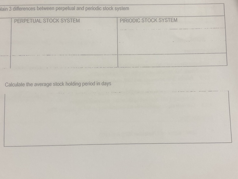 Explain 3 differences between perpetual and | StudyX