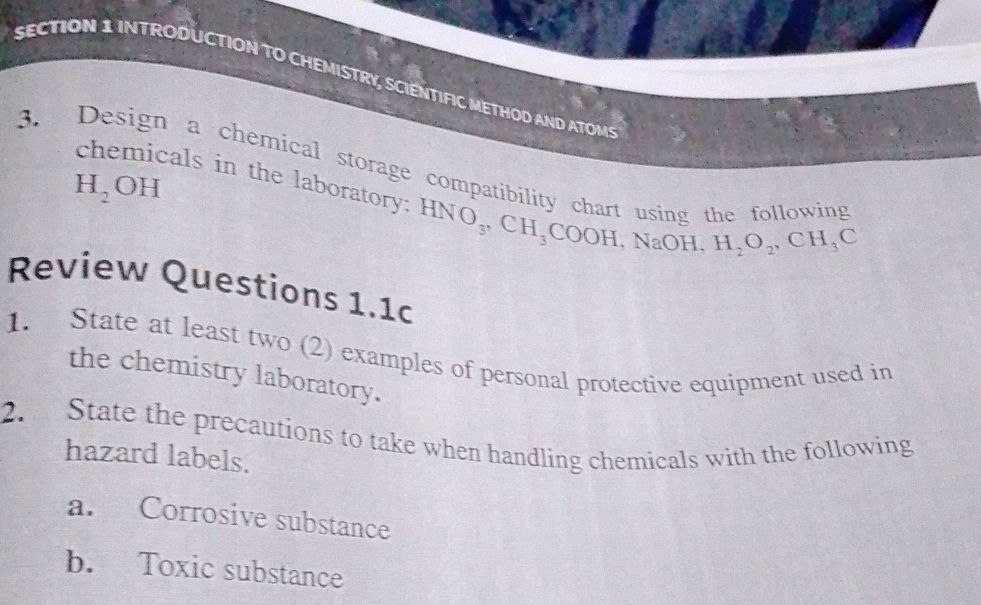 3. Design a chemical storage compatibility | StudyX