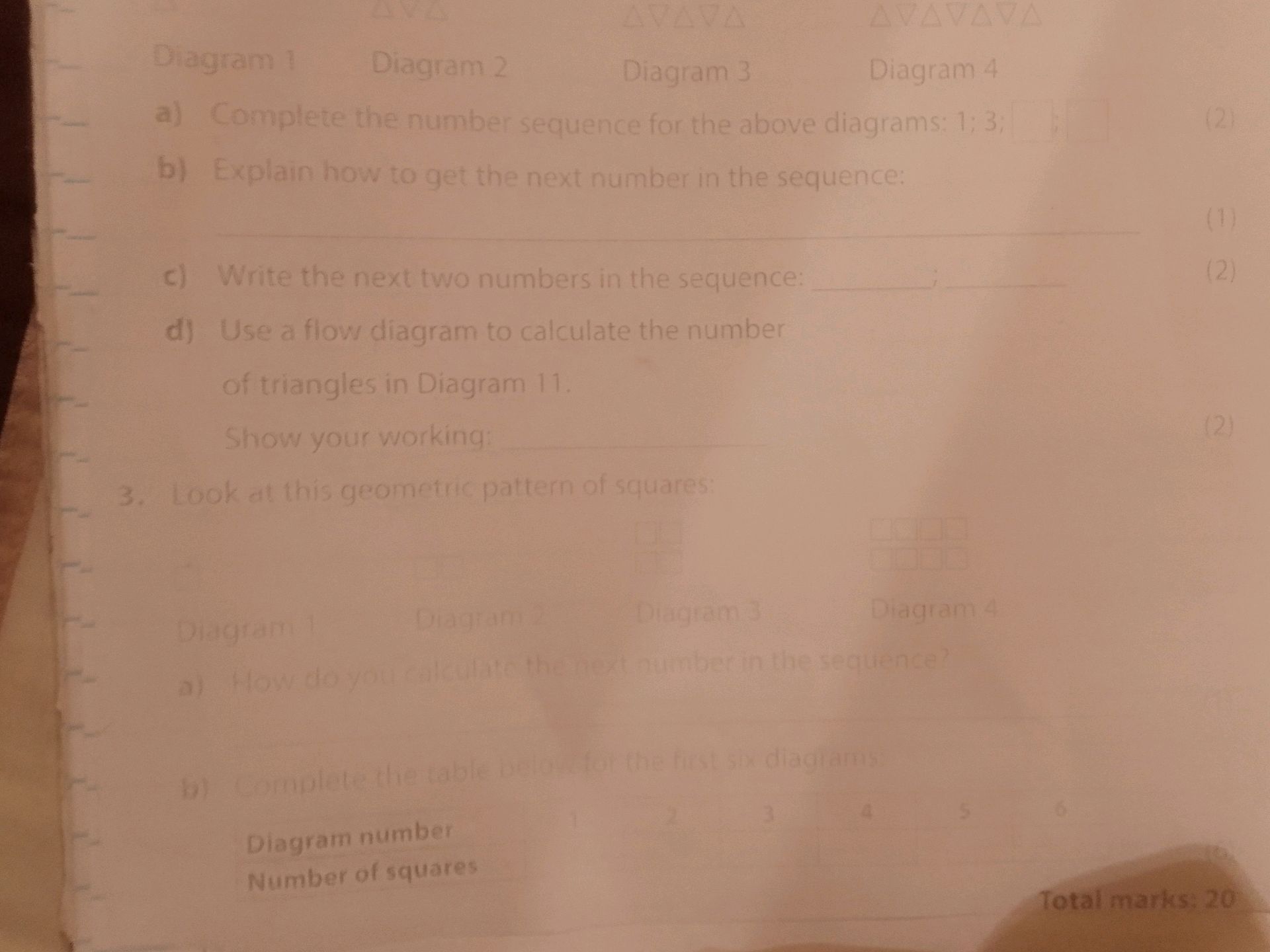 a) Complete the number sequence for the | StudyX