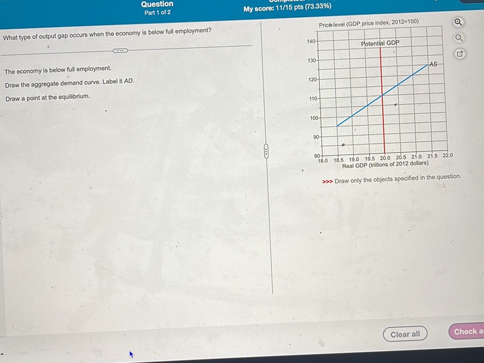 What type of output gap occurs when the | StudyX