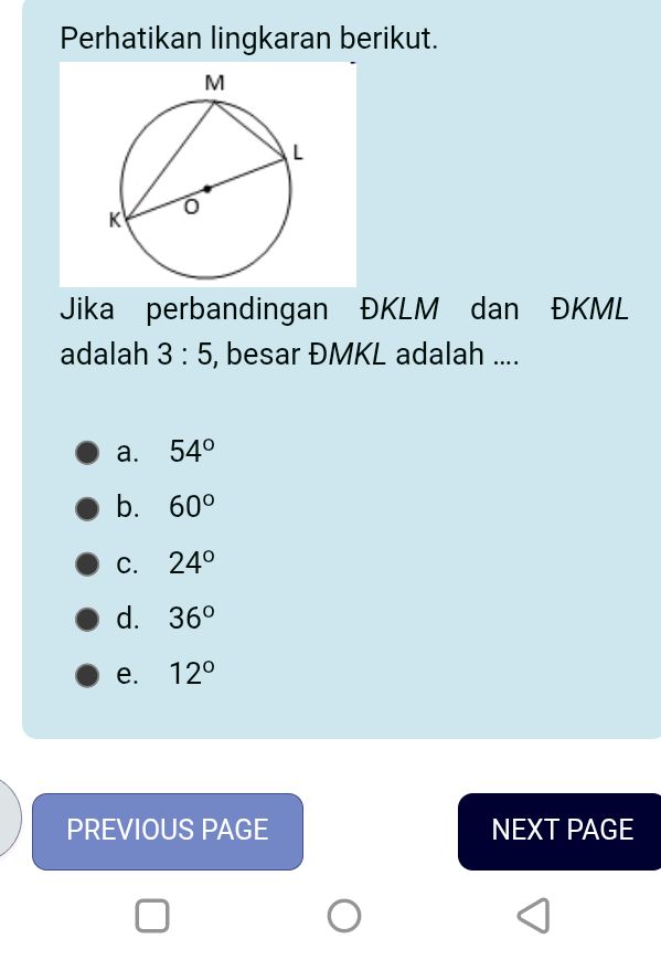 Perhatikan lingkaran berikut. ``` K O M | StudyX