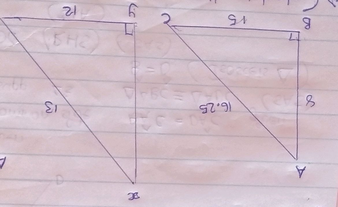 The image shows two right triangles. The | StudyX